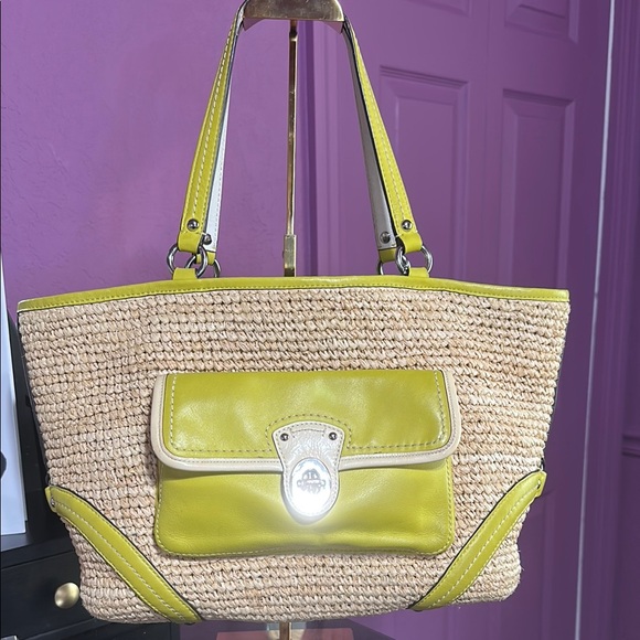 Bags | Coach Tote Bag With Woven Texture | Poshmark